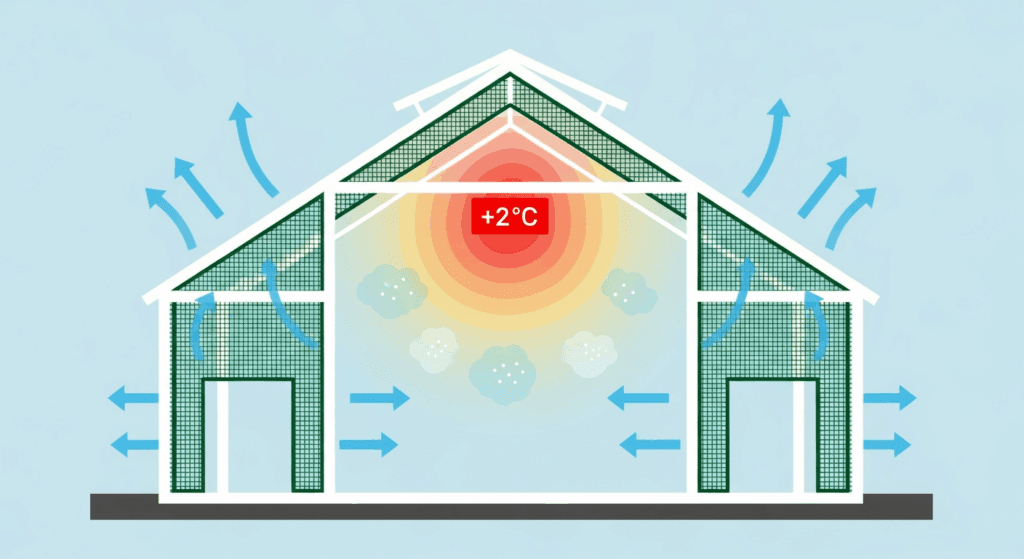 How Mesh Size Affects Greenhouse Microclimate Conditions